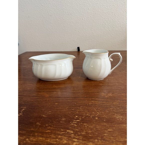 Mikasa | Dining | Mikasa Wedding Band Creamer Sugar Bowl Set L979 Gold ...